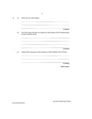 Cxc paper 01 2011 | DOCX