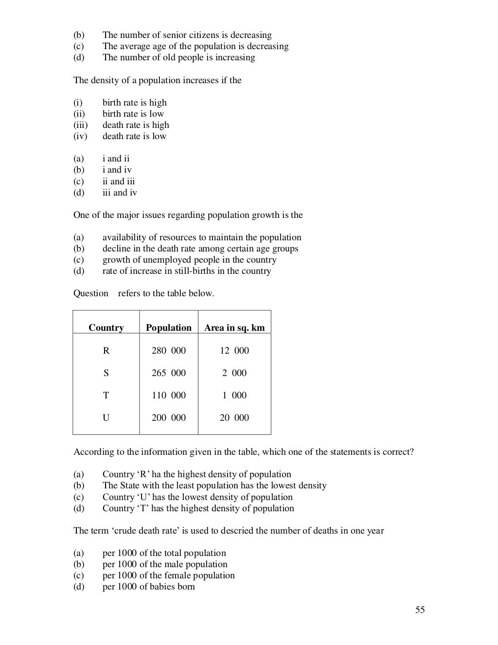 Cxc past papers for social studies with multiple choice questions