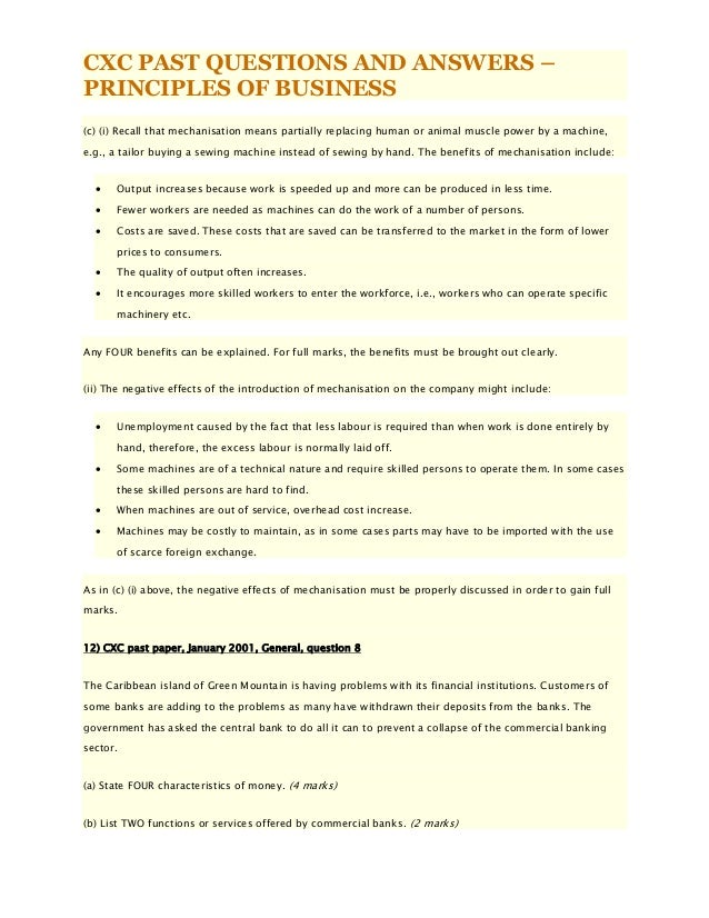 Cxc Past Questions And Answers Principles Of Business cxc-past-questions-and-answers-principles-of-business