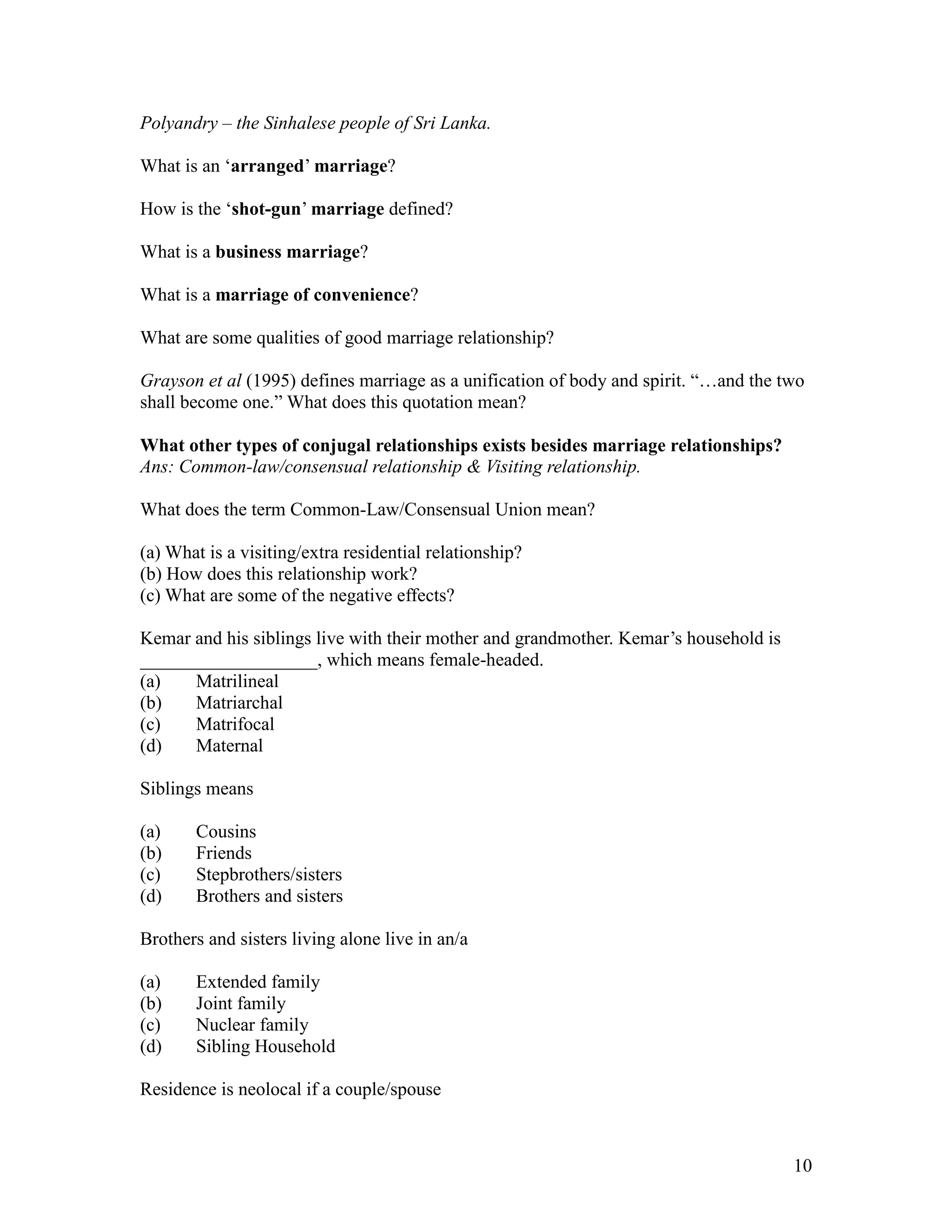 Cxc Social Studies Multiple Choice Questions | DOCX