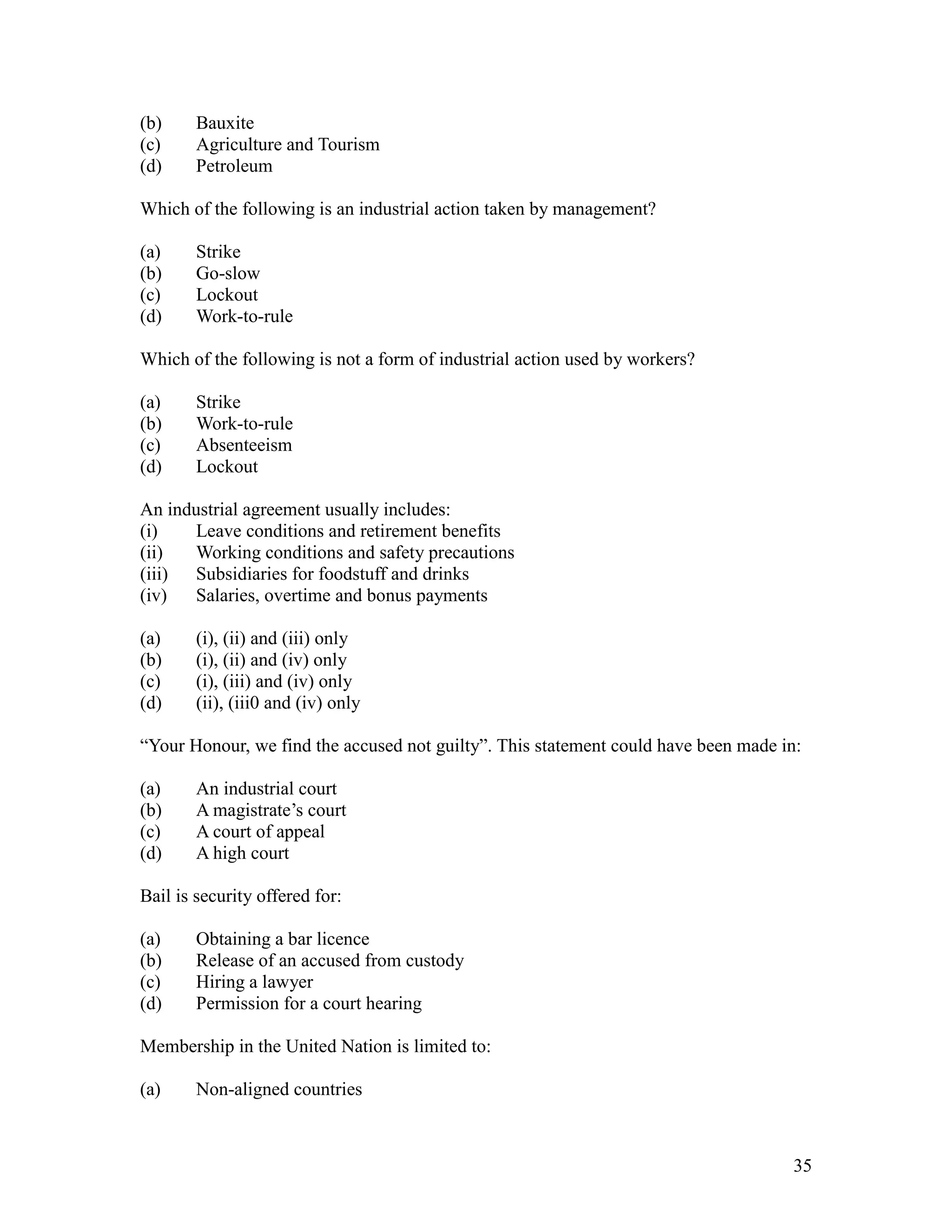 Cxc Social Studies Multiple Choice Questions | DOCX
