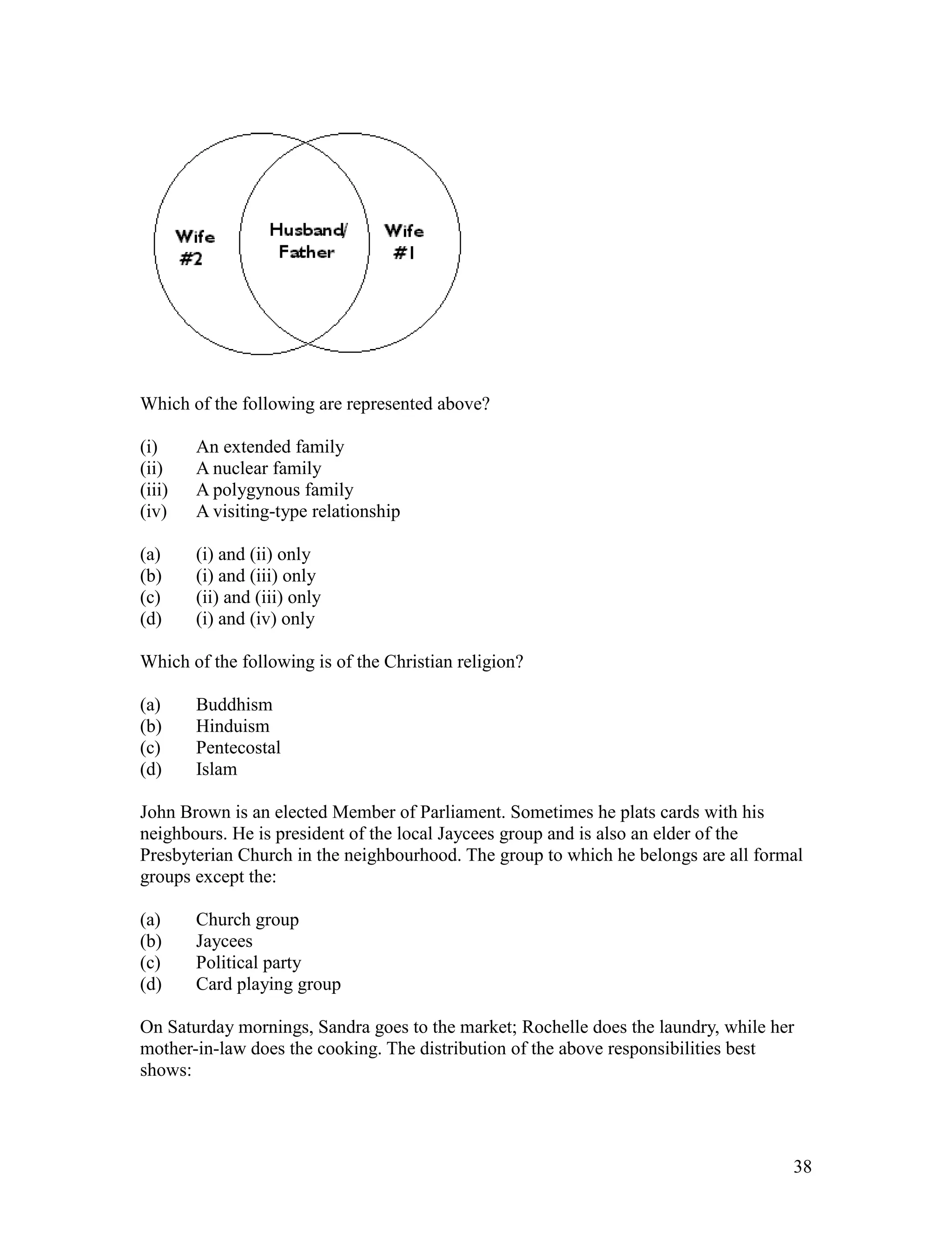 Cxc Social Studies Multiple Choice Questions | DOCX