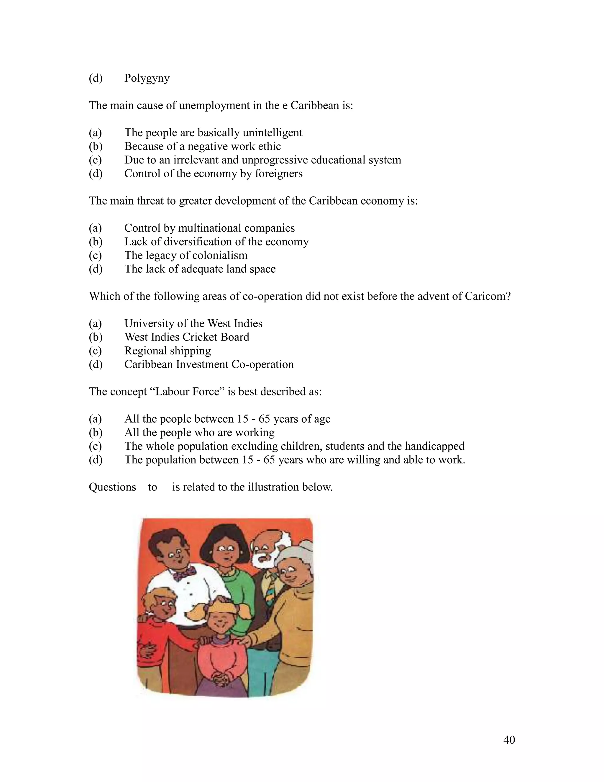 Cxc Social Studies Multiple Choice Questions | DOCX