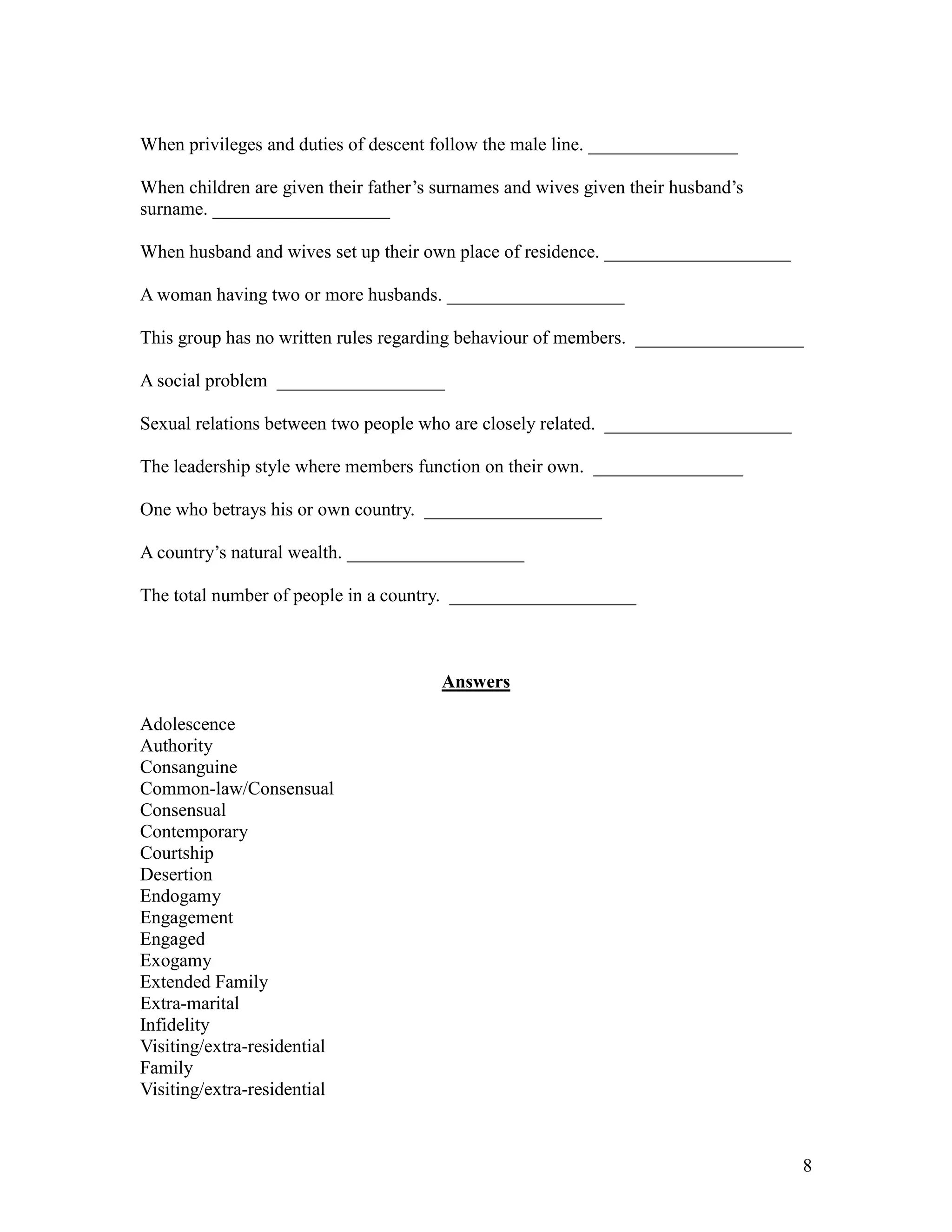 Cxc Social Studies Multiple Choice Questions | DOCX