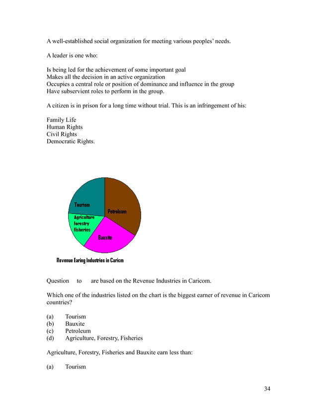 Cxc Social Studies Multiple Choice Questions | DOCX | Marriage and ...