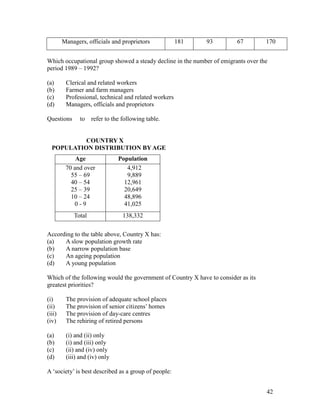 Cxc Social Studies Multiple Choice Questions | DOCX