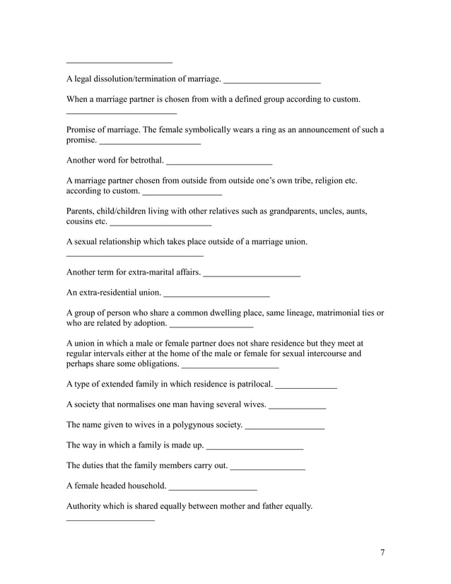 Cxc Social Studies Multiple Choice Questions | DOCX | Marriage and ...