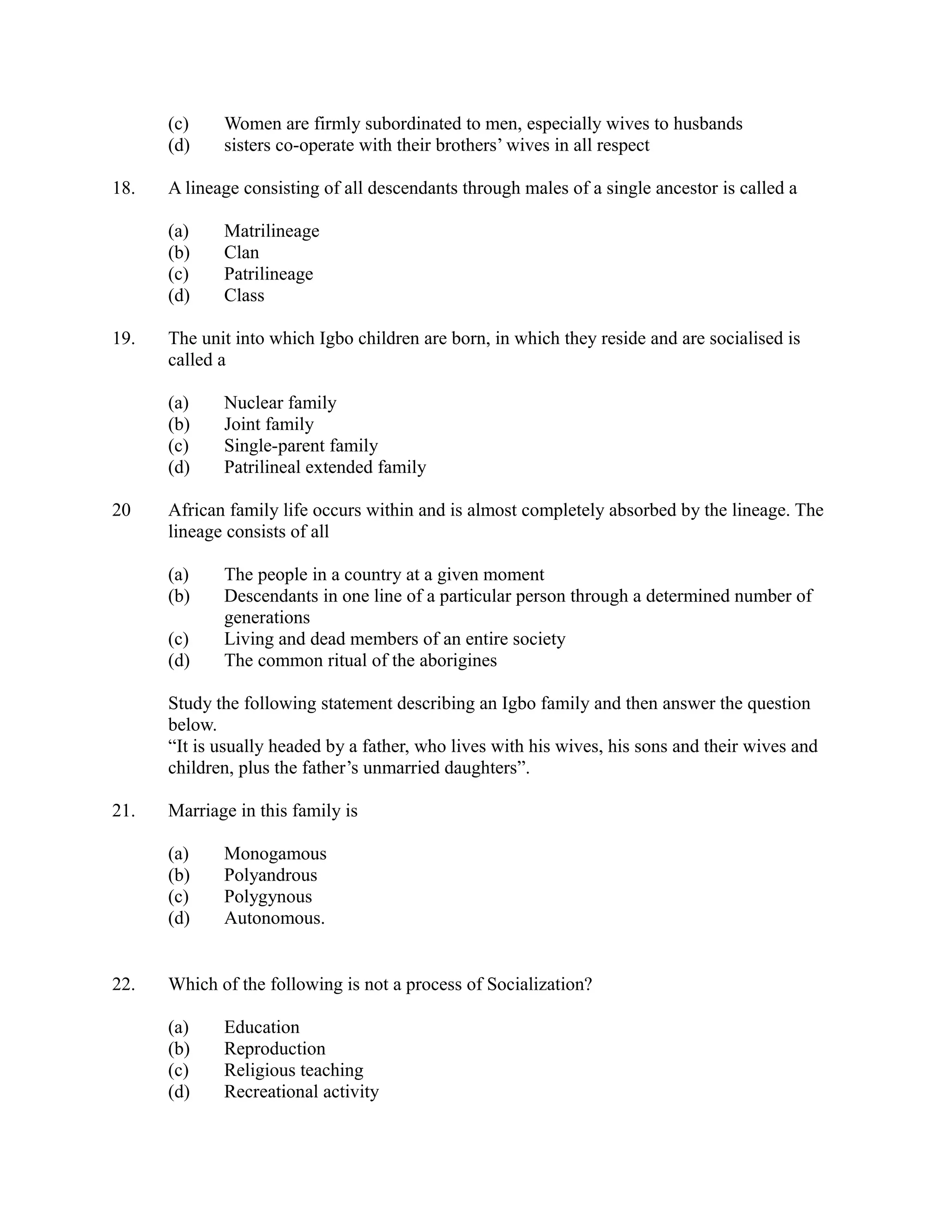 Cxc social studies questions1 | DOC