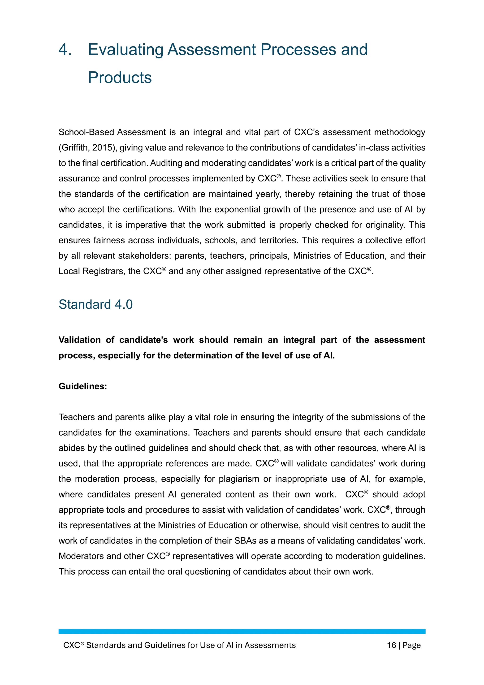 CXC Standards and Guidelines for the Use of AI in Assessment V1.0 (2025).pdf