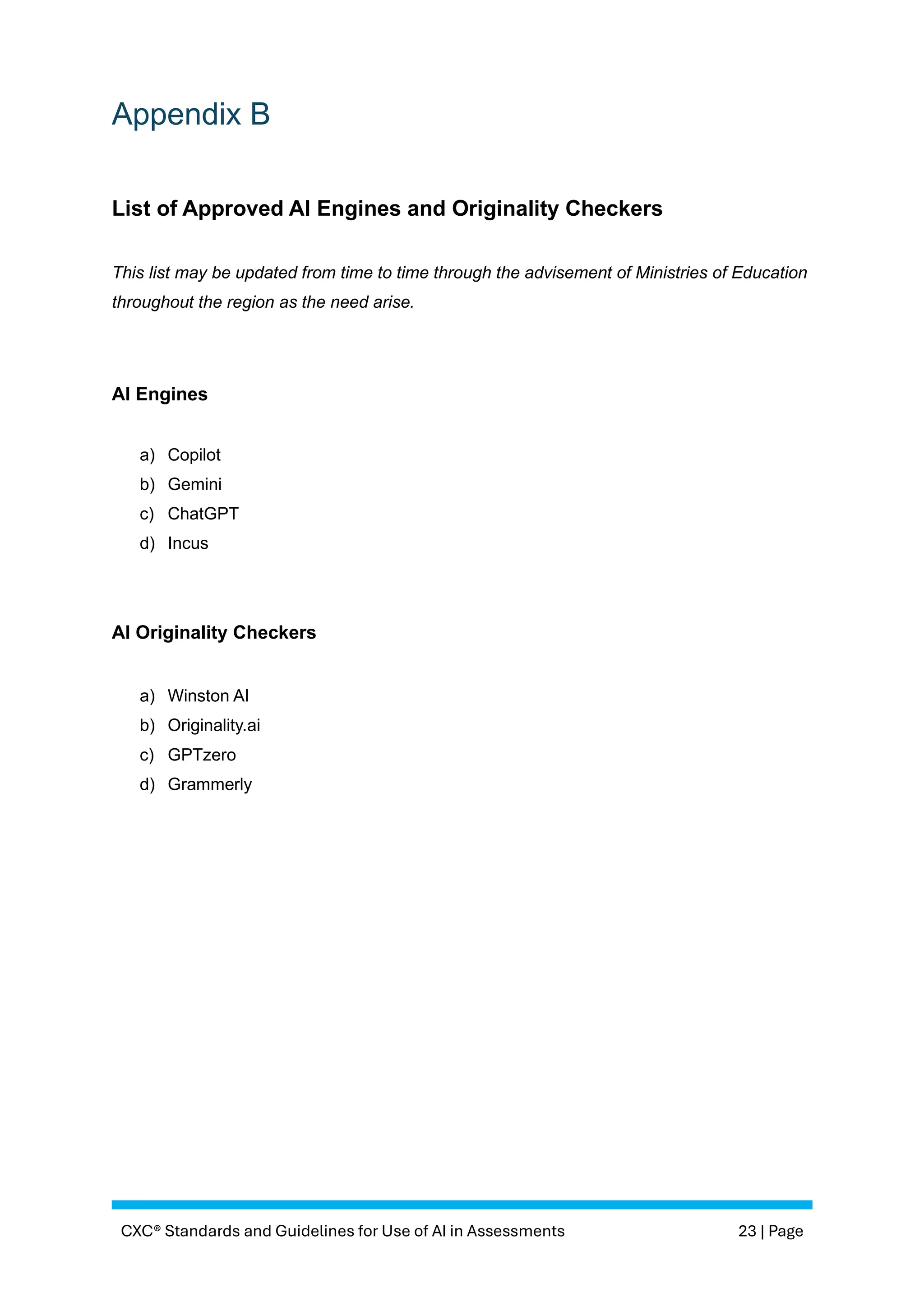 CXC Standards and Guidelines for the Use of AI in Assessment V1.0 (2025).pdf