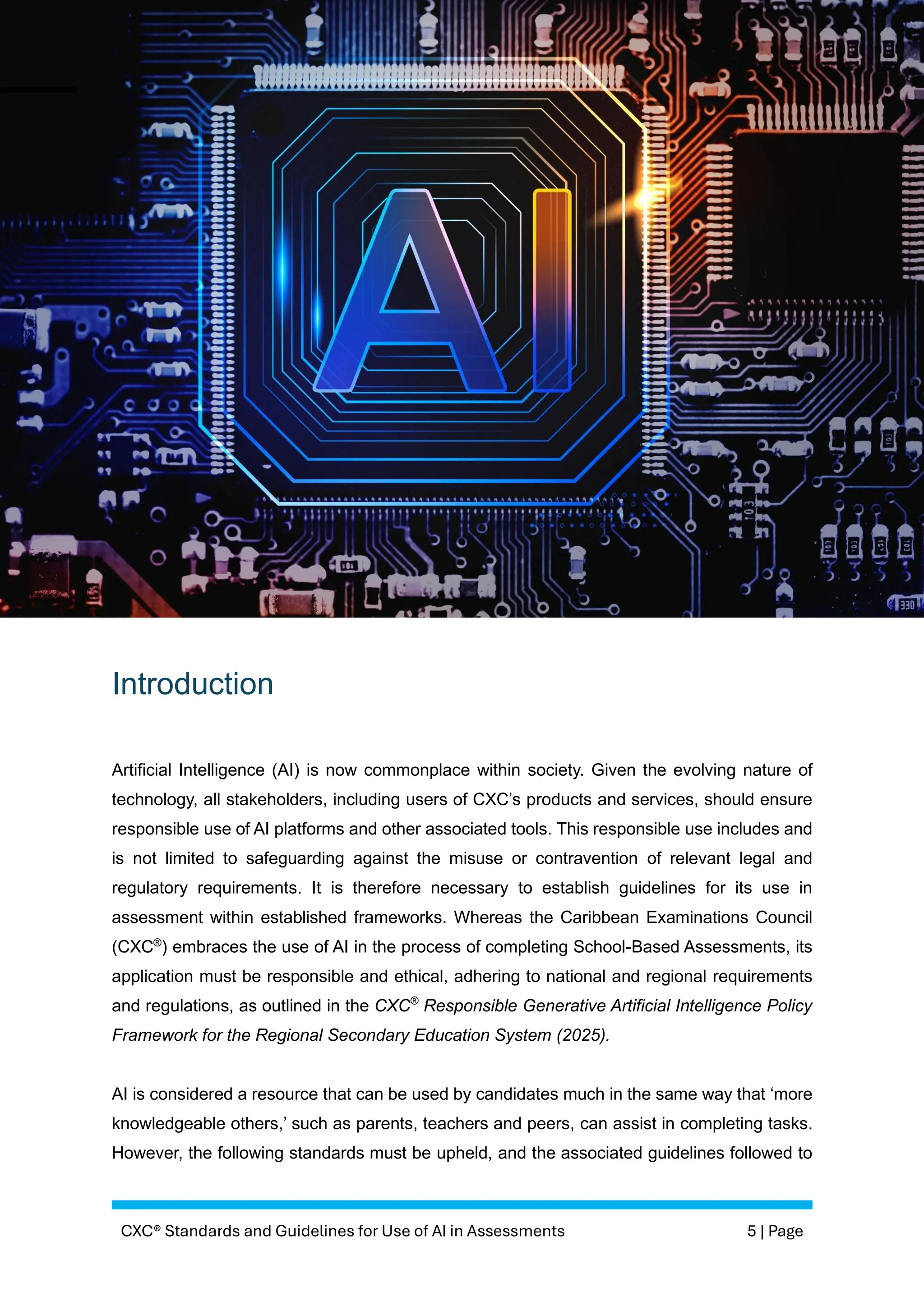 CXC Standards and Guidelines for the Use of AI in Assessment V1.0 (2025).pdf
