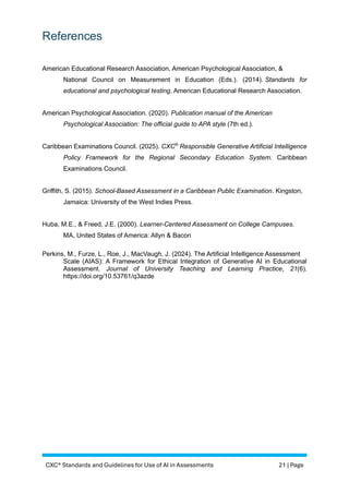 CXC Standards and Guidelines for the Use of AI in Assessment V1.0 (2025 ...