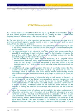 cxcxc program ssk-cug 2010 - standardized systematization of knowledge via code unique globally ...