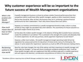 Customer Experience for Wealth Managers | PPT