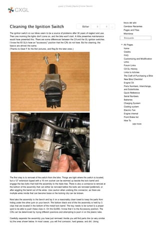 Cxgl cx500 cleaning the ignition switch | PDF