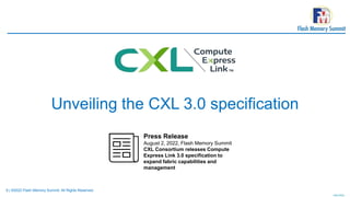 CXL Consortium Update | PPTX