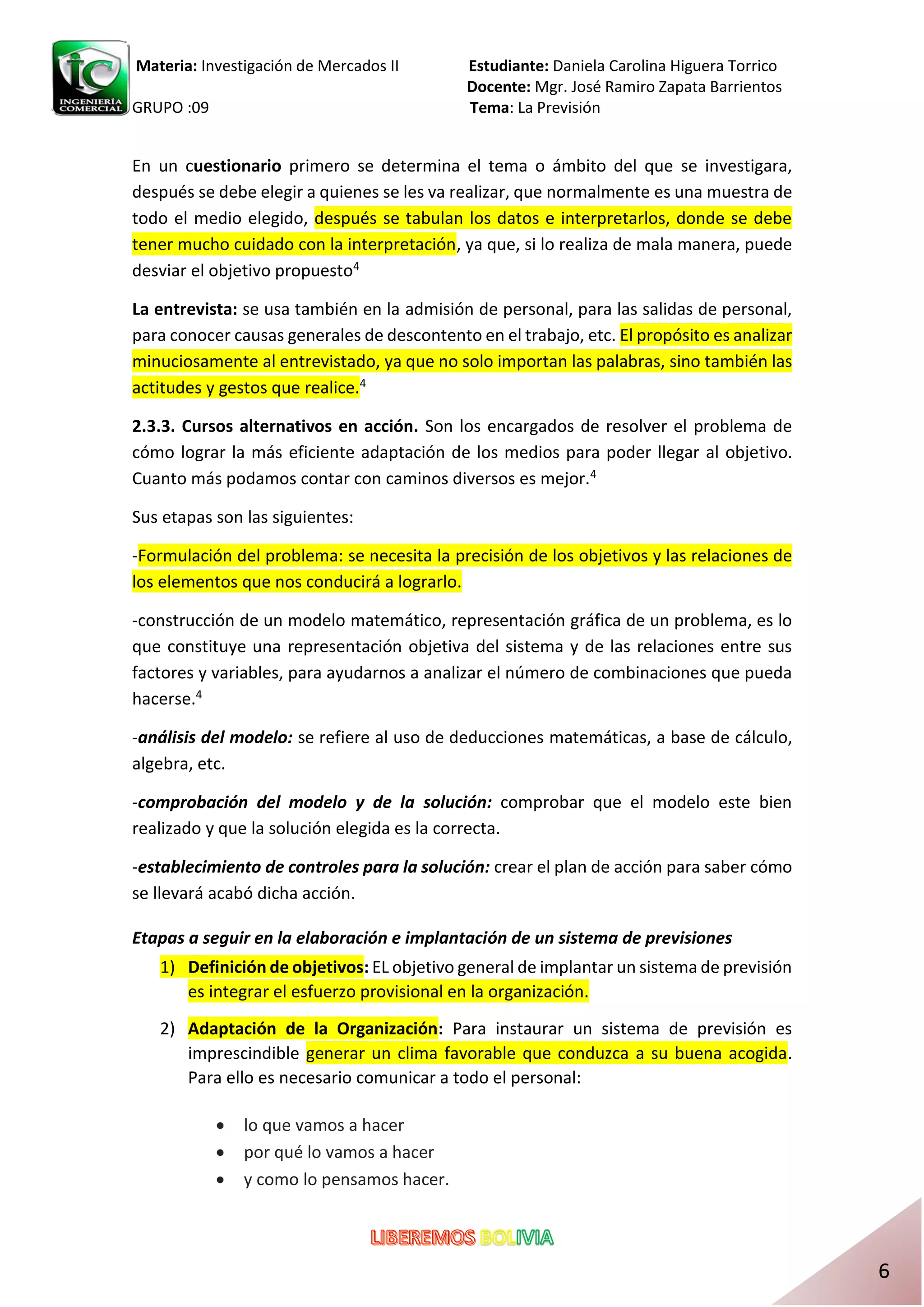 La prevision | PDF