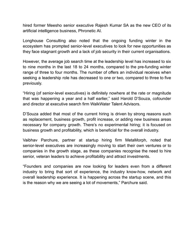 CXO-level shifts rearrange top deck at Indian startups.pdf | Free Download