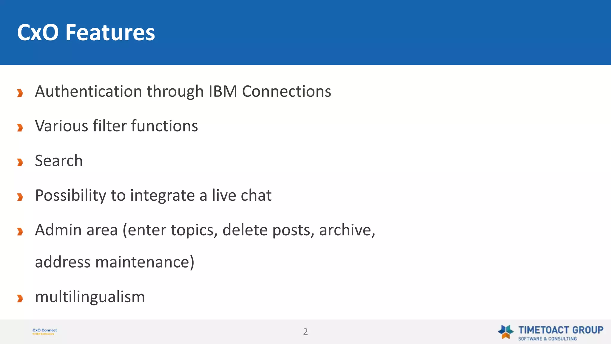 CxO Connect für IBM Connections | PPT
