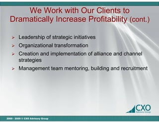 Introduction to the CXO Advisory Group | PDF