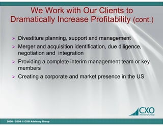 Introduction to the CXO Advisory Group | PDF