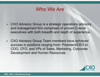 Introduction to the CXO Advisory Group | PDF