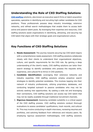 CXO Staffing Solutions - Elevating Leadership Excellence | PDF