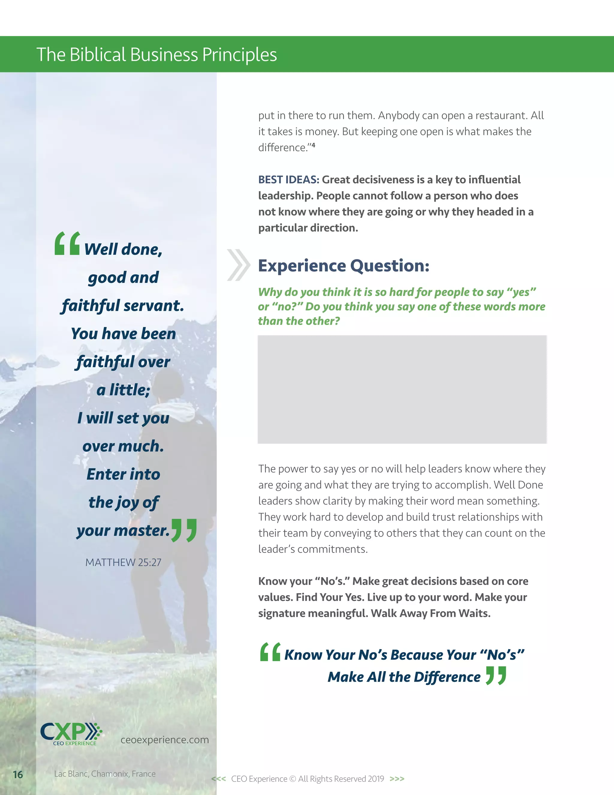 CXP Executive Retreat Guide - Biblical Business Principles | PDF