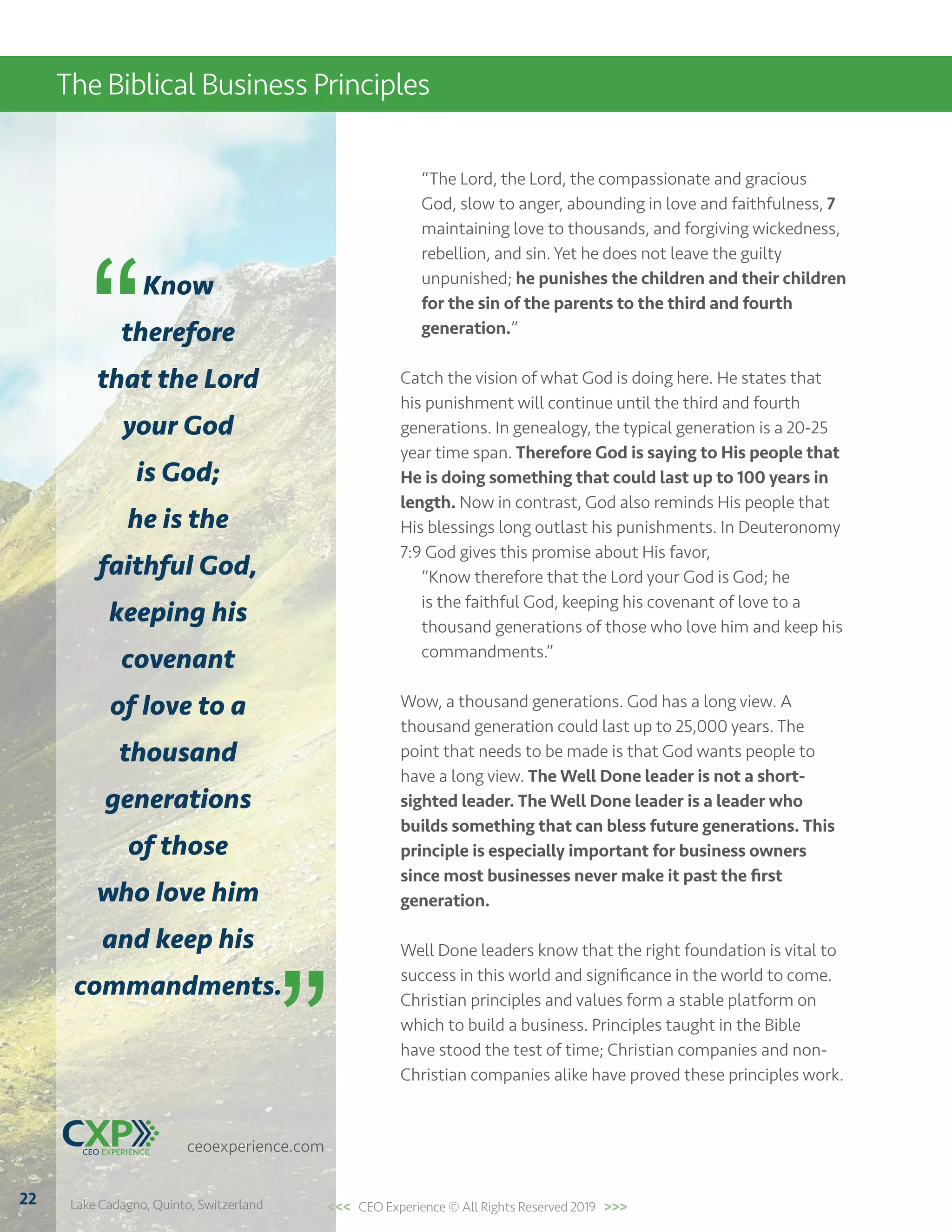 CXP Executive Retreat Guide - Biblical Business Principles | PDF