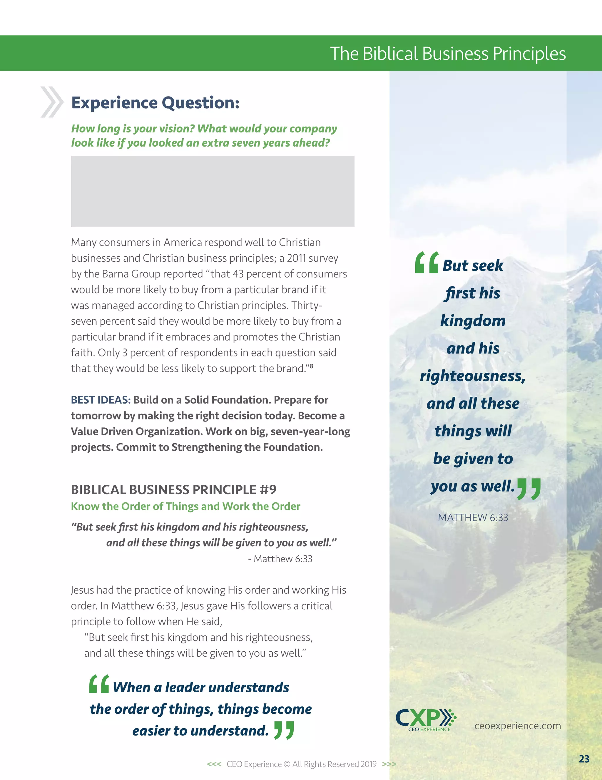 CXP Executive Retreat Guide - Biblical Business Principles | PDF