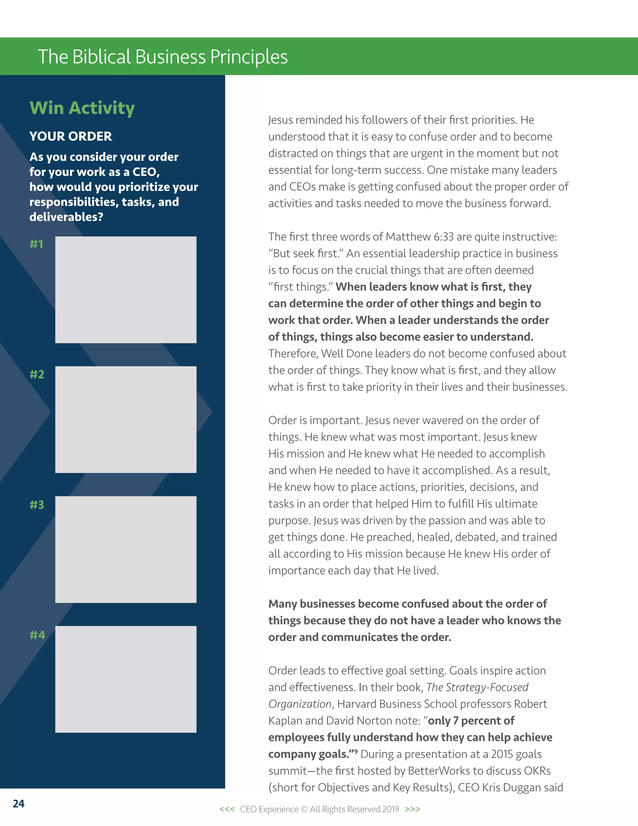 CXP Executive Retreat Guide - Biblical Business Principles | PDF