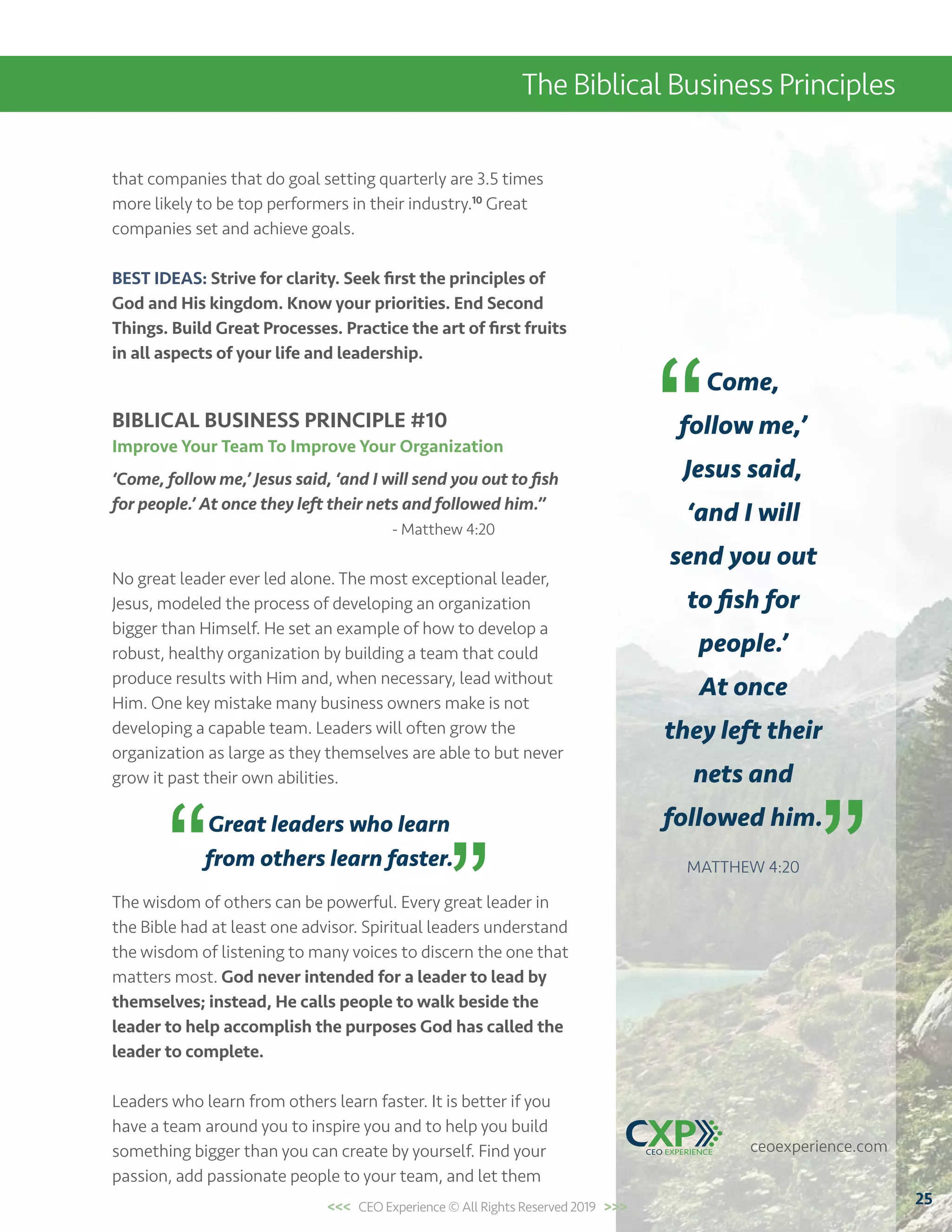 CXP Executive Retreat Guide - Biblical Business Principles | PDF