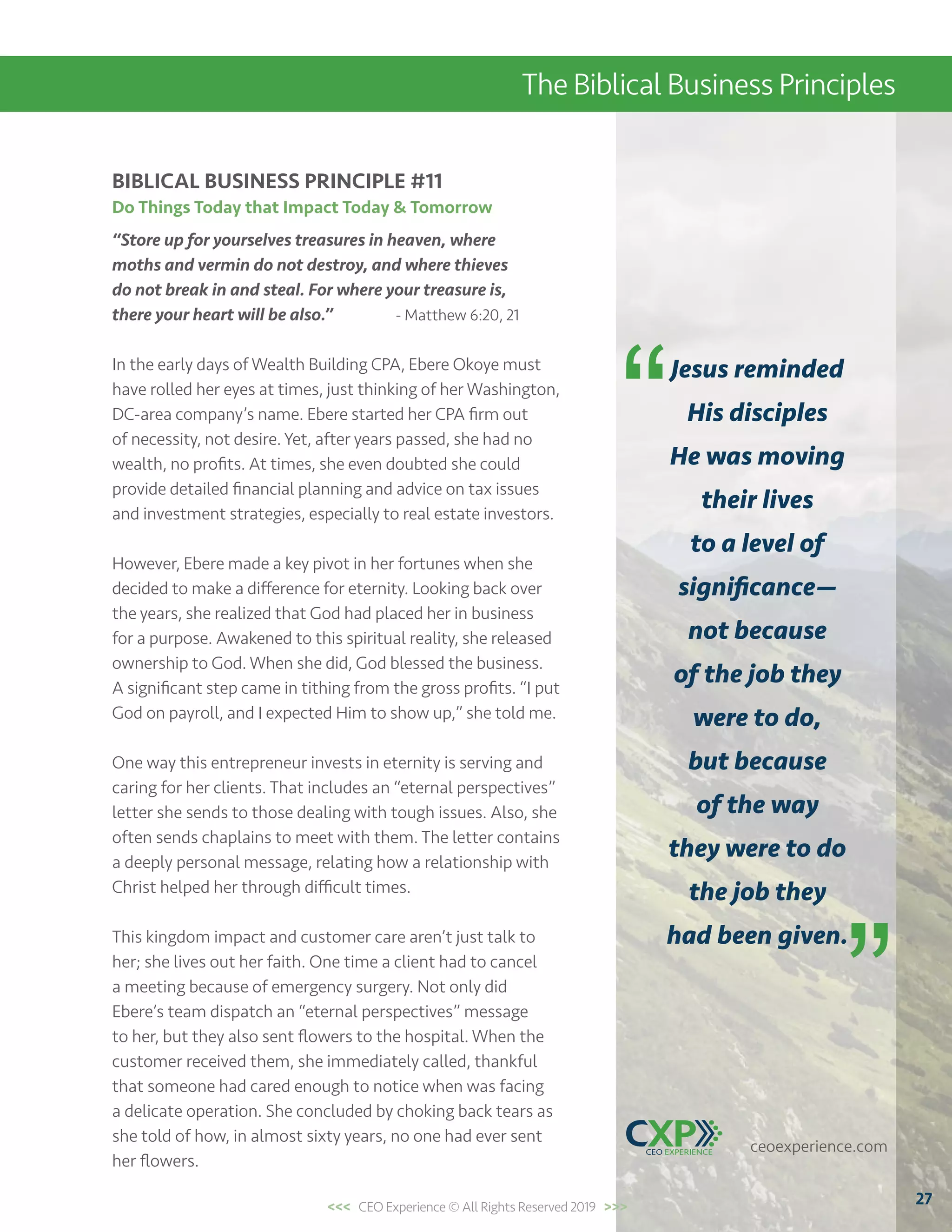 CXP Executive Retreat Guide - Biblical Business Principles | PDF