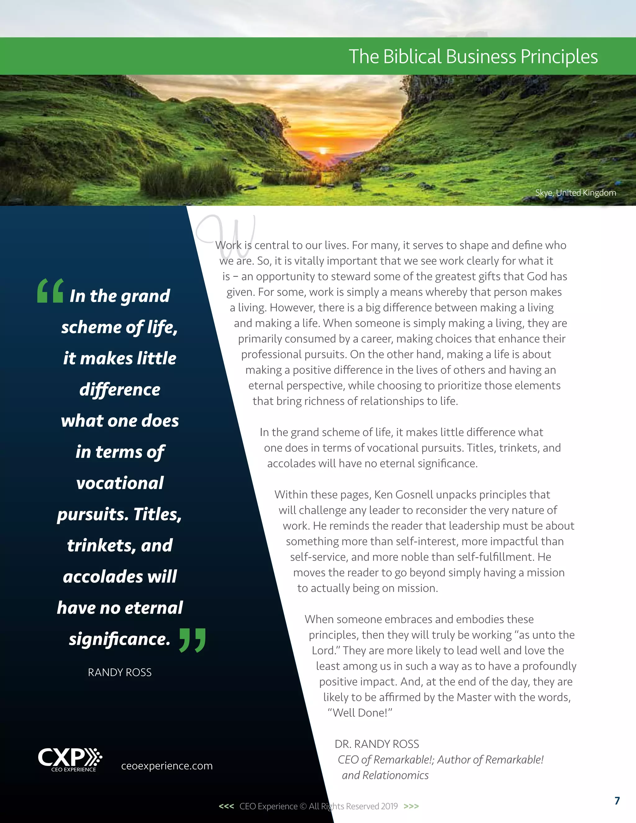 CXP Executive Retreat Guide - Biblical Business Principles | PDF