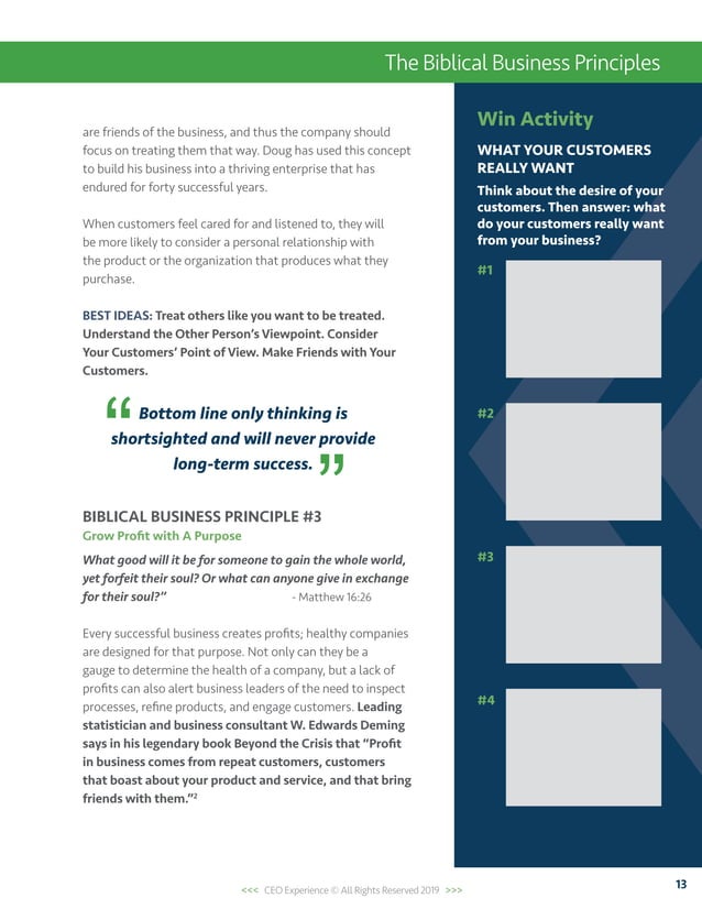 CXP Executive Retreat Guide - Biblical Business Principles | PDF