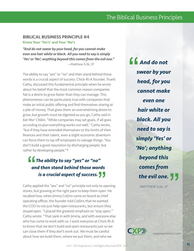 CXP Executive Retreat Guide - Biblical Business Principles | PDF
