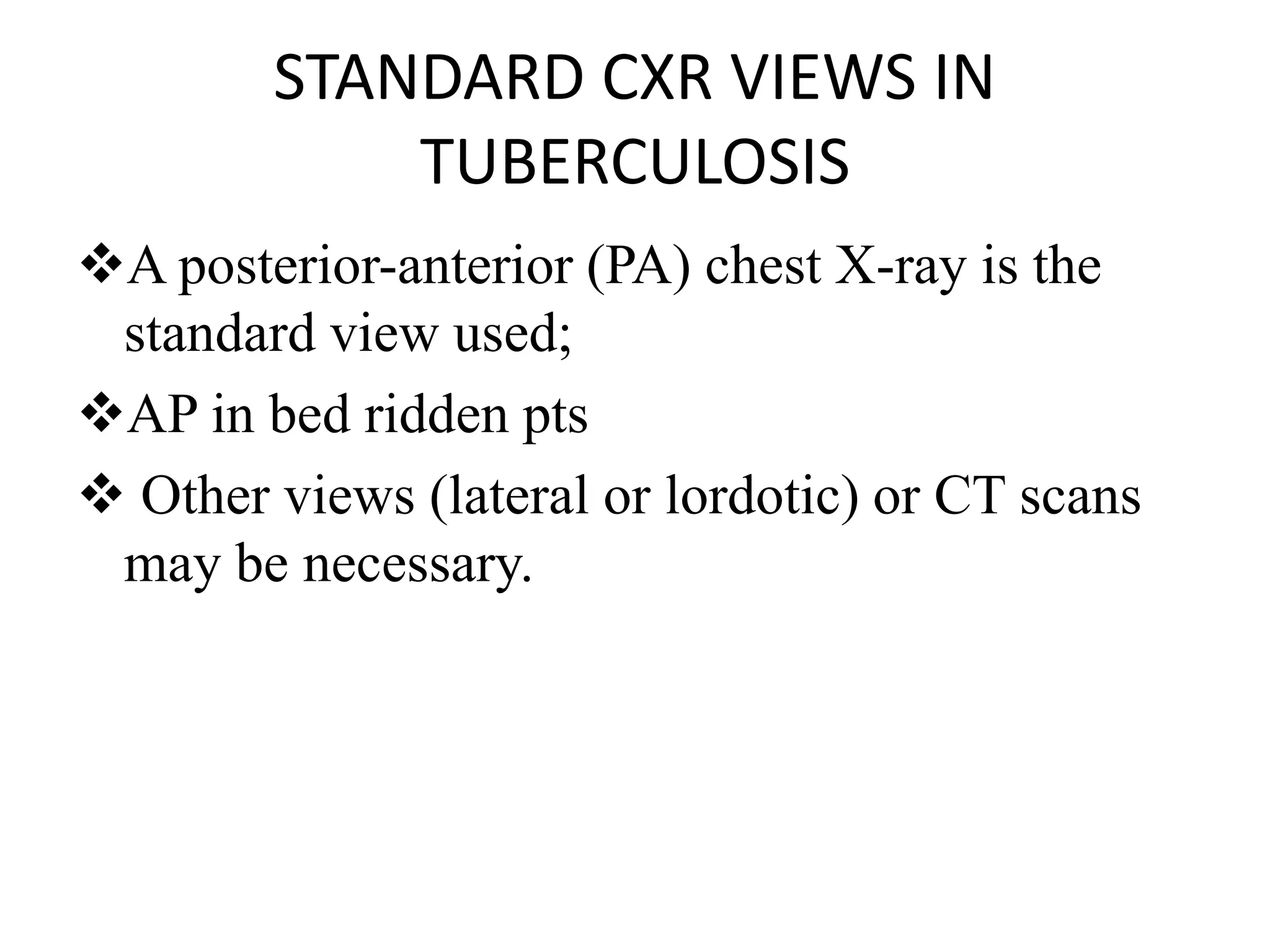 CXR interpretation in TB patients | PPTX