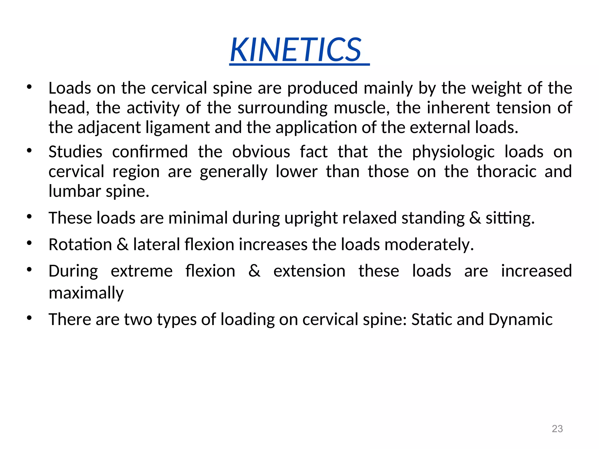 Cervical spine: anatomy, biomechanics and pathomechanics | PDF