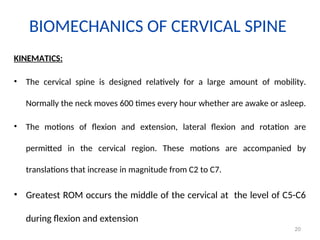 Cervical spine: anatomy, biomechanics and pathomechanics | PDF