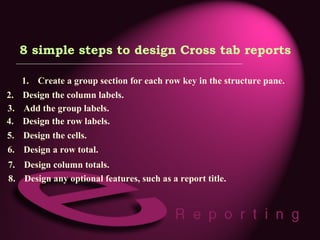 Actuate BIRT - Cross tab report | PPT | Desktop Publishing | Computer ...