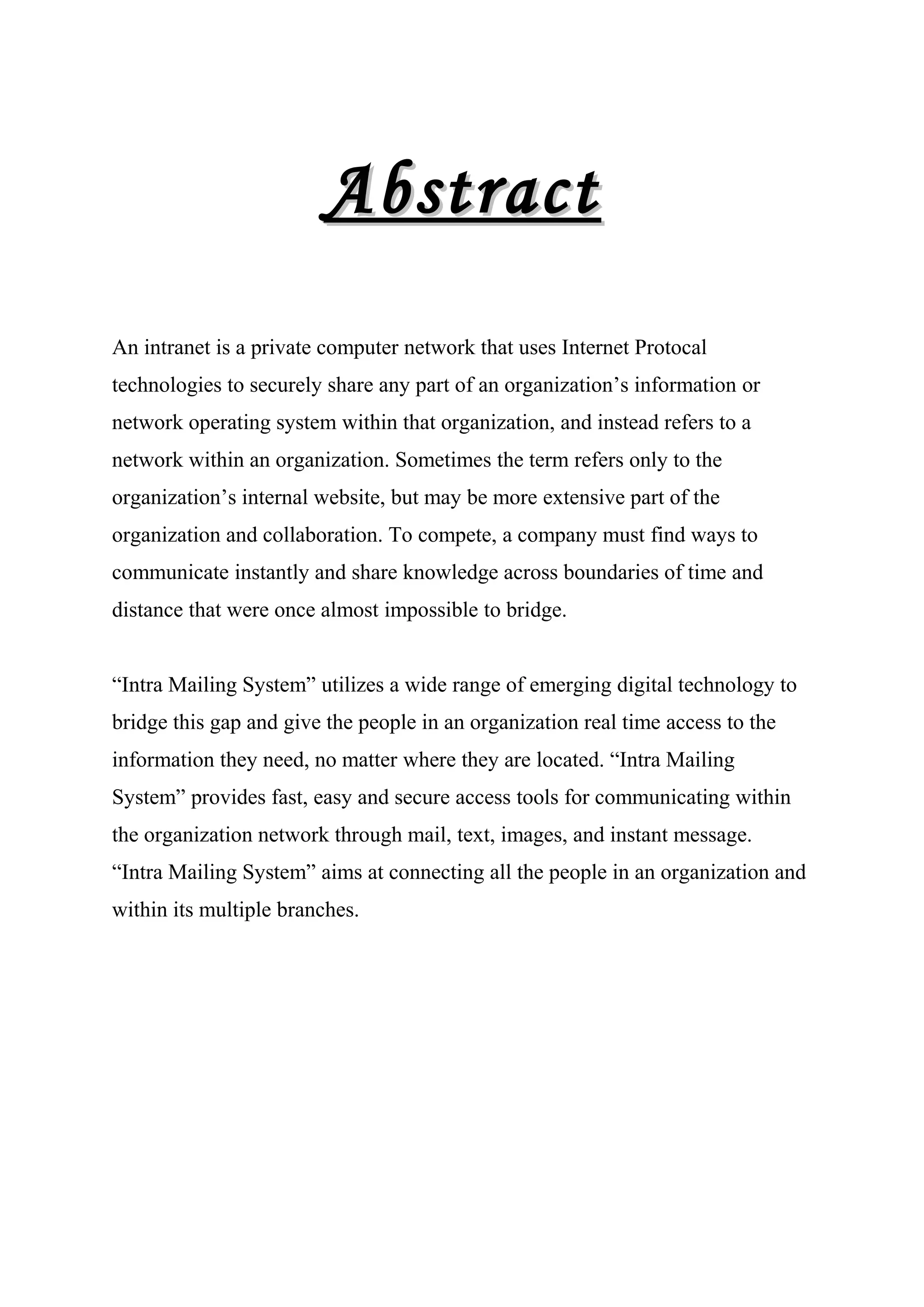 Internet Mail System Java Project Doc