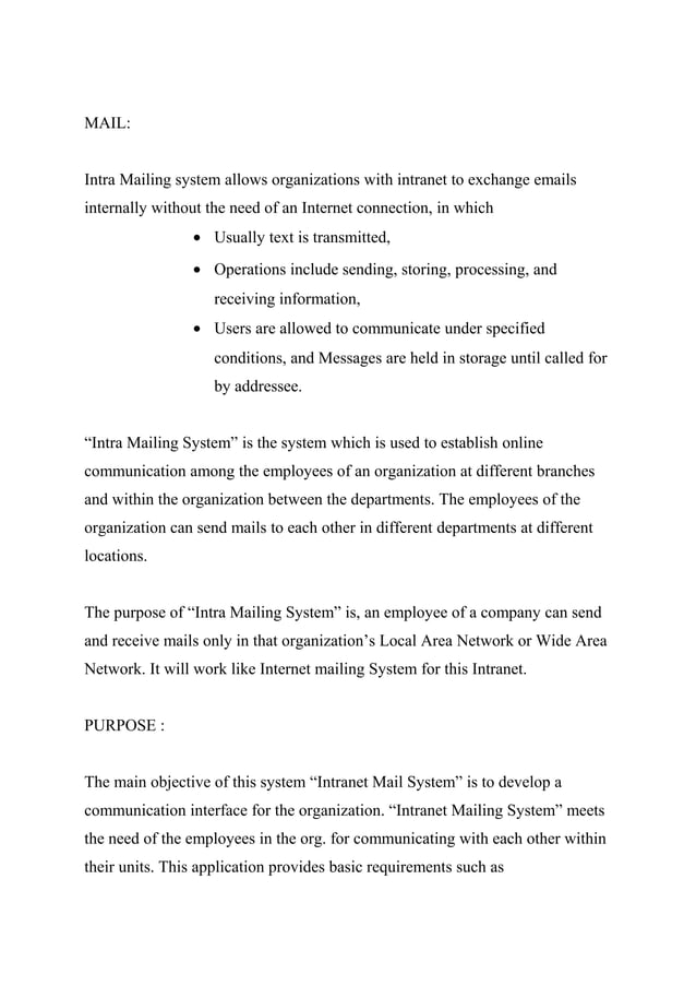 Internet mail system java project | DOC | Email | Internet