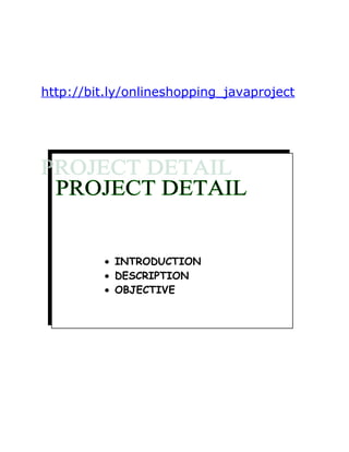 Online shopping ecommerce java project | DOC
