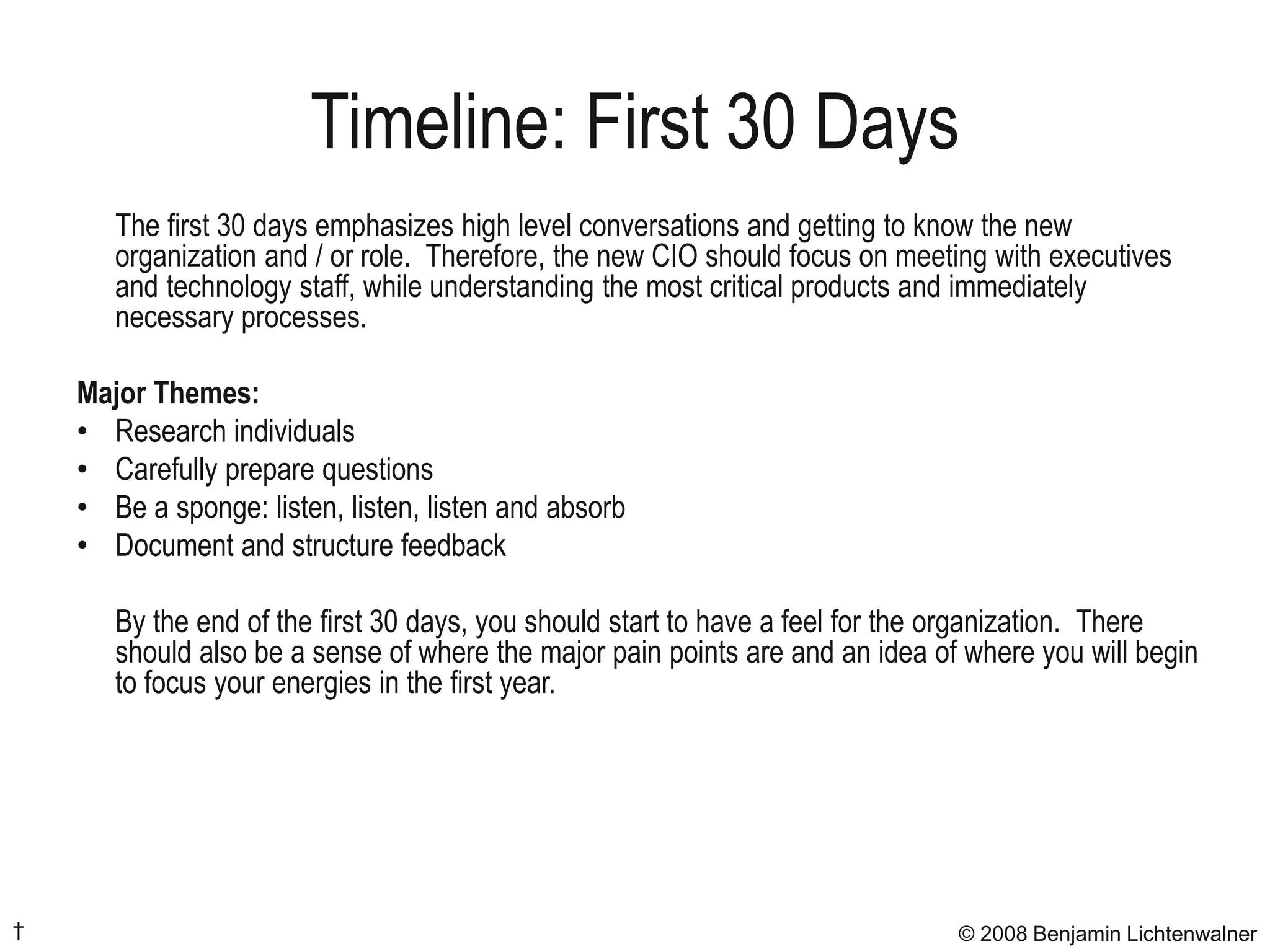 CIO-CTO 90 day plan 2017 | PPTX