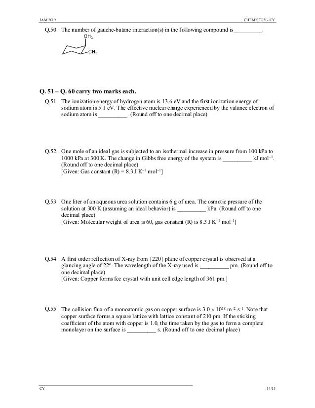 IIT JAM Chemistry || 2019 Full Question Paper || Sourav Sir's Classes | PDF