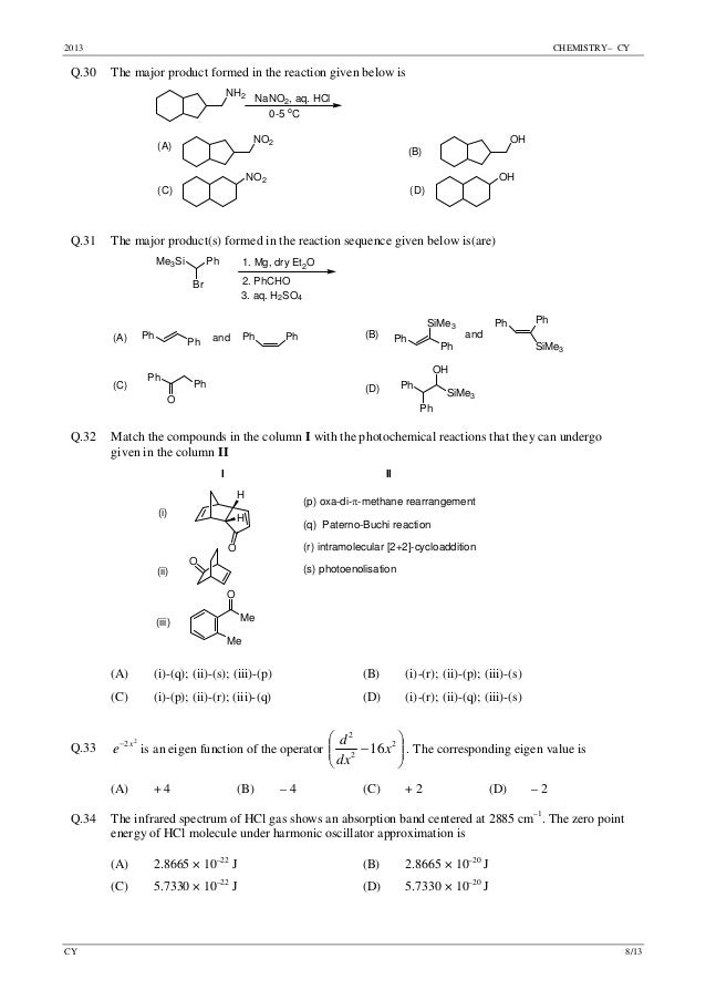 GATE Chemistry 2013 Question Paper | Sourav Sir's Classes | PDF ...