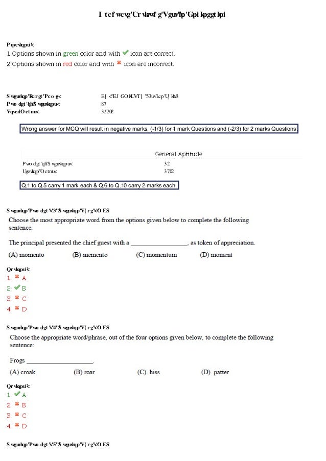 GATE Chemistry 2015 Question Paper | Sourav Sir's Classes | PDF
