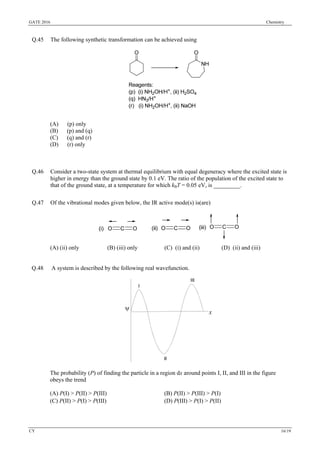 GATE Chemistry 2016 Question Paper | Chemistry Preparation | Sourav Sir ...