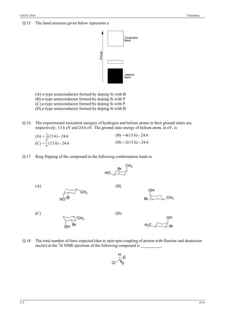 GATE Chemistry 2016 Question Paper | Chemistry Preparation | Sourav Sir ...