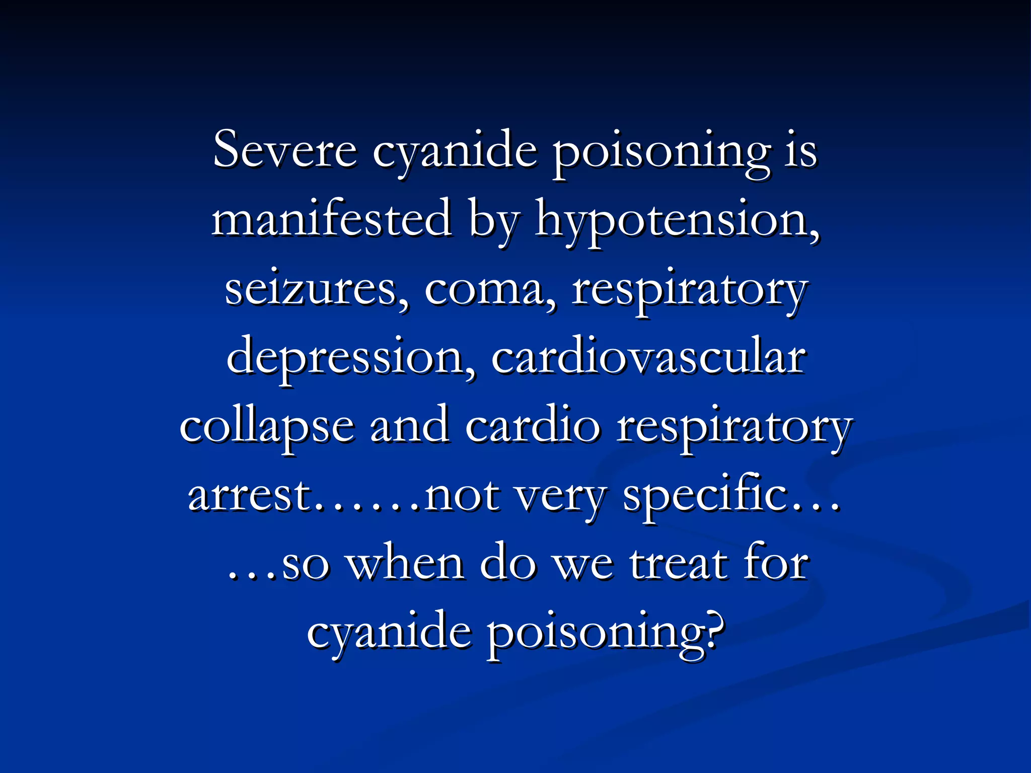 Cyanide Poisoning | PPT